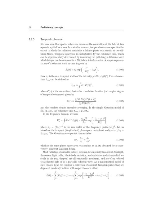 Temporal Coherency Pdf Coherence Physics Electromagnetic Radiation