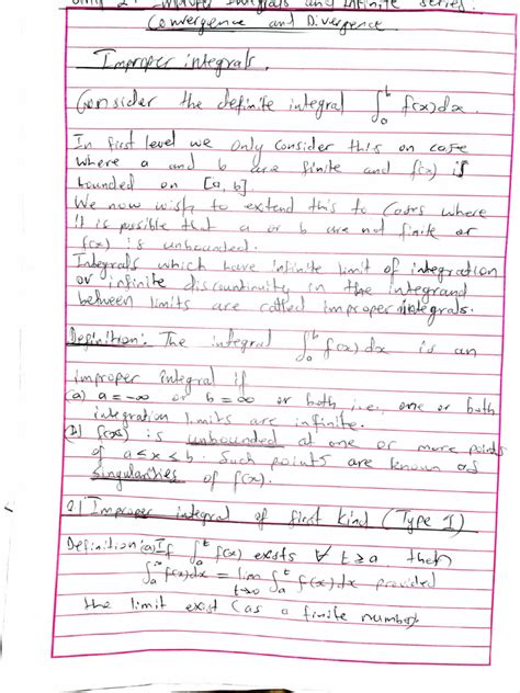 Chapter 2 Improper Integrals And Infinite Series Pdf