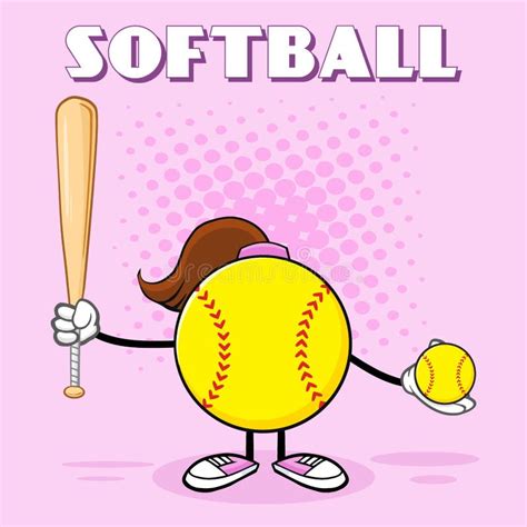 Cartoon Softball Girl Player Stock Illustrations 126 Cartoon Softball