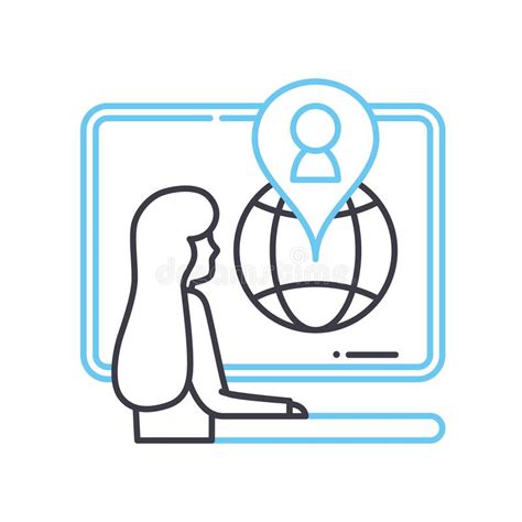 Outsourcing Line Icon Outline Symbol Vector Illustration Concept Sign Stock Vector