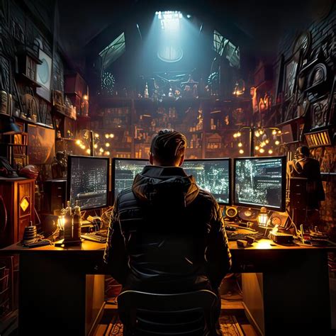 Premium Ai Image Artificial Intelligence Technology Hacker Digital Room Black Hat Hacker