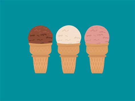 Premium Vector Chocolate Vanilla And Strawberry Ice Cream Flavors