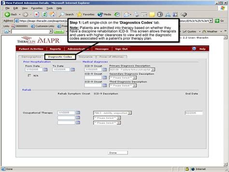 Step 6 Viewing The Patient Medical Diagnostic Codes Information