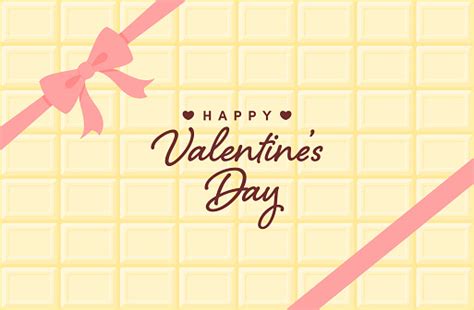 화이트 초콜릿 바와 배너 인사말 카드 전단지 소셜 미디어 월페이퍼 등을 위한 리본이 있는 발렌타인 데이 벡터 배경 0명에 대한 스톡 벡터 아트 및 기타 이미지 Istock