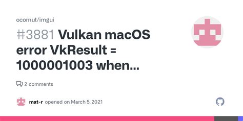 vulkan macos error vkresult 1000001003 when resizing application