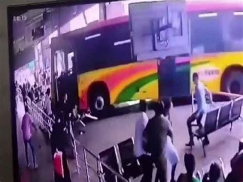 Bus Rams People Waiting On Terminus Vijaywada Cctv Video Appears