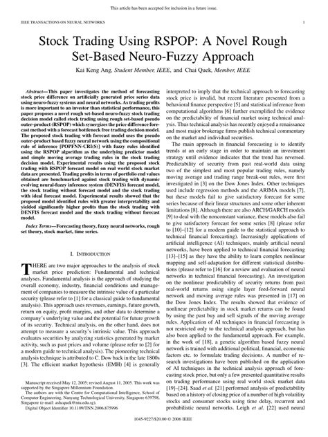 pdf stock trading using rspop a novel rough set based neuro fuzzy