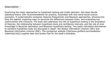 Ppt Download⚡️ Pdf ️ Hypothesis Testing And Model Selection In The