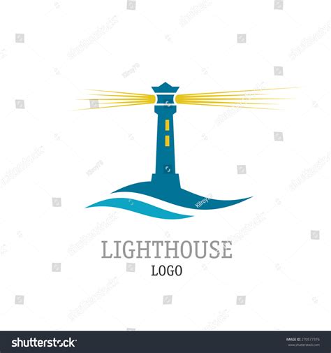 Lighthouse Waves Simple Logo Stock Vector Royalty Free 270577376