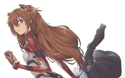 Hd Wallpaper Brunettes Blue Eyes Long Hair Neon Genesis Evangelion