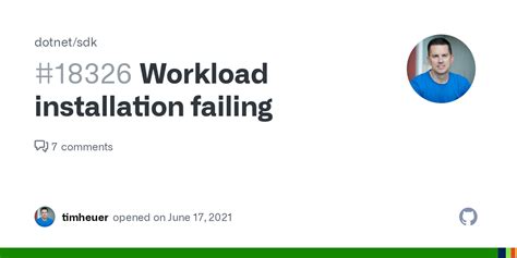 Workload Installation Failing · Issue 18326 · Dotnetsdk · Github