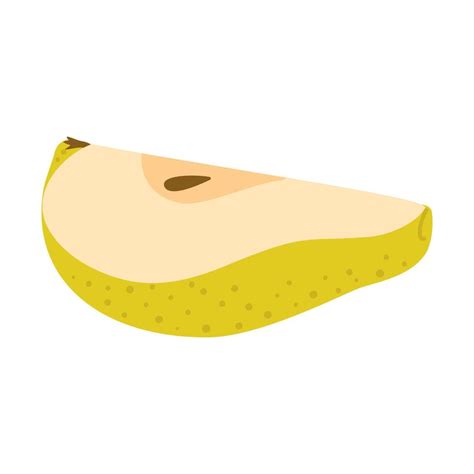 Fresh Ripe Pear Slice Icon Healthy Vegetarian Snack Cut Pear For
