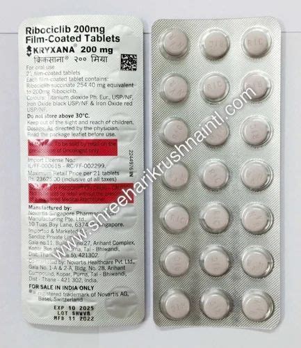 Ribociclib 200mg Tablet At ₹ 22500 Box Kryxana In Surat Id 2854047069373