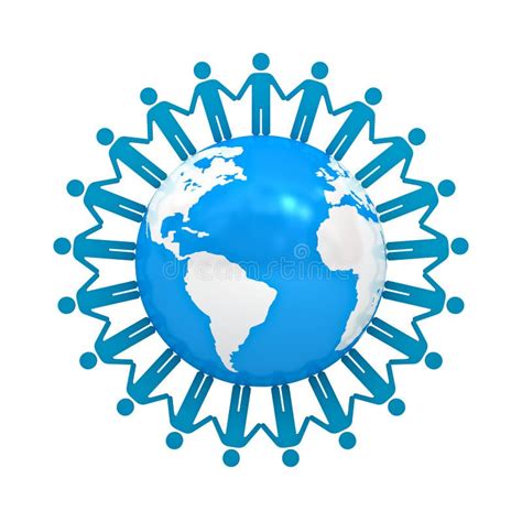 People Holding Hands Around Globe Stock Illustration Illustration Of