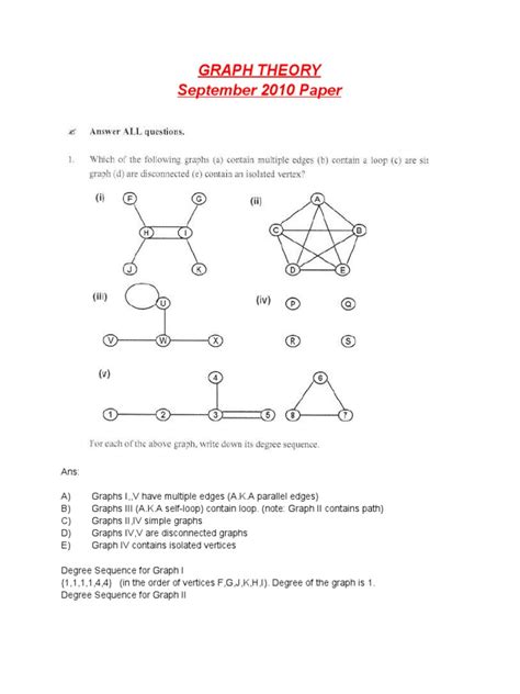 Graph Theory Answer Key Pdf Vertex Graph Theory Graph Theory