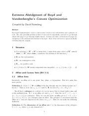 Convex Optimization Pdf Extreme Abridgment Of Boyd And Vandenberghes