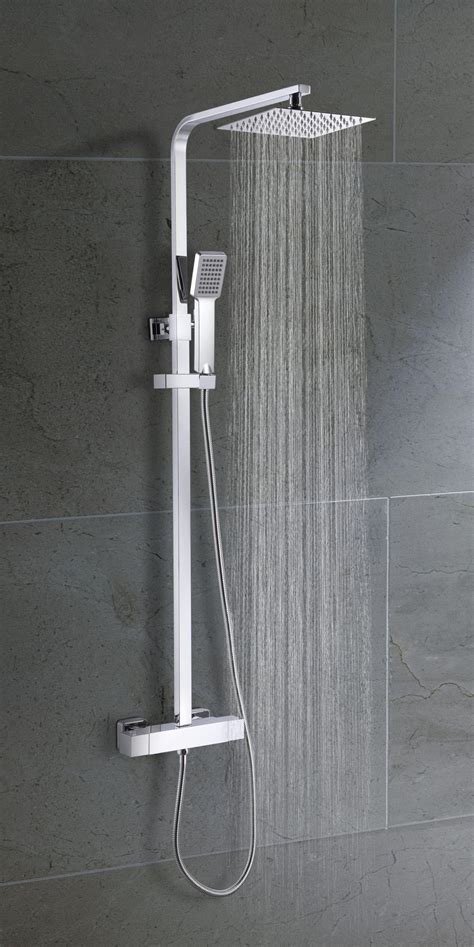 B RELAX Barre Douche Extensible 85 A 129 Cm Thermostatique Acier