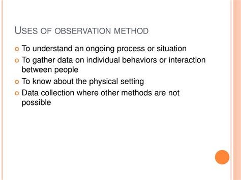 Observation As A Method Of Data Collection