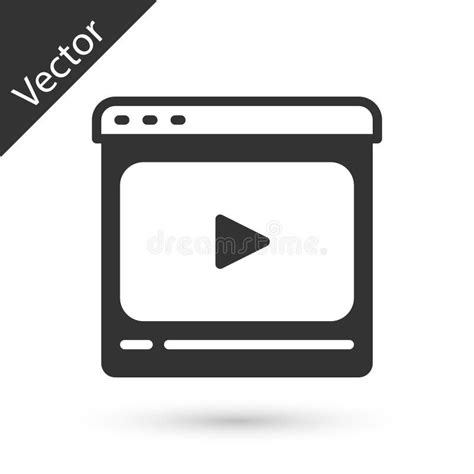 Icône De Bouton De Lecture Grise Isolée Sur Fond Blanc Vecteur