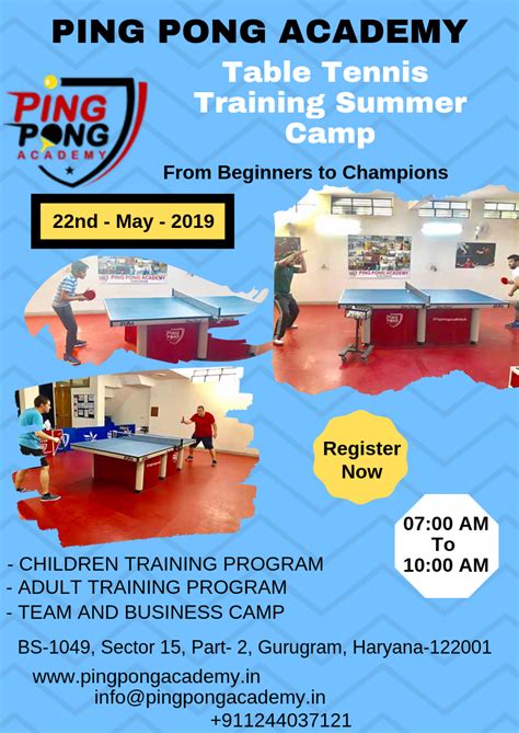 Find Table Tennis Classes And Lessons For Summer Camp Near You By