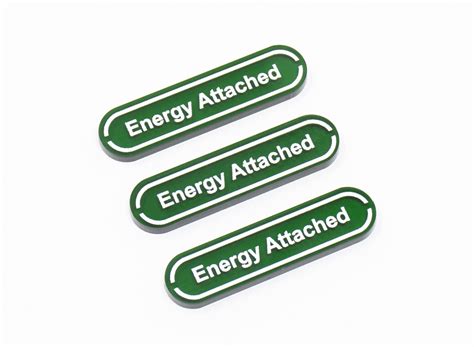 3x Energy Attached Reminder Tokens Compatible With Pokemon TCG