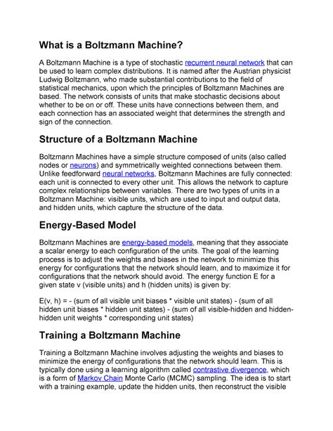 Boltzman Machine In Neural Network What Is A Boltzmann Machine A