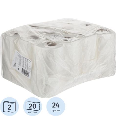 Туалетная бумага КНР Элементари 2 слоя 20 м 100 целлюлоза втулка 24 рулона купить с