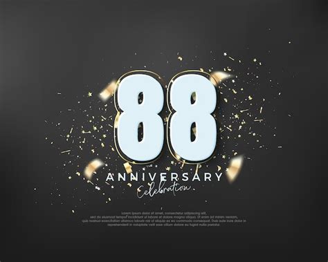 Desenho Premium Número 88 Para Celebração Do 88o Aniversário Vector