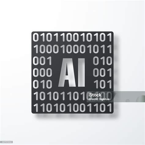 바이너리 코드를 사용한 인공 지능 Ai 흰색 배경에 그림자가 있는 아이콘 0에 대한 스톡 벡터 아트 및 기타 이미지 0 1 3차원 형태 Istock