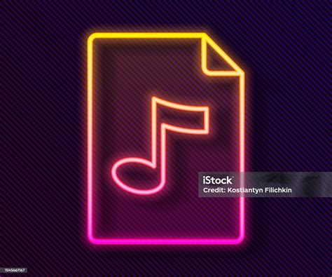 빛나는 네온 라인 Mp3 파일 문서 검은색 배경에 분리된 Mp3 버튼 아이콘을 다운로드합니다 Mp3 음악 형식 기호입니다 Mp3