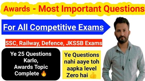 Awards Most Important Questions Ssc Railway Defence Jkssb Exams