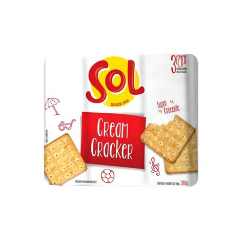 Biscoito Salgado Sol Cream Cracker Pacote 350g Mercantilnovaera