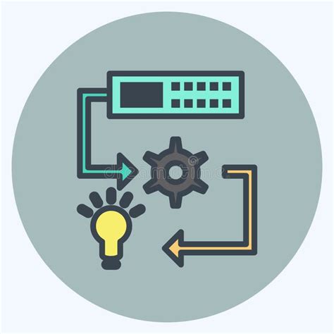 Icon Machine Learning Suitable For Data Analytics Symbol Color Mate Style Simple Design
