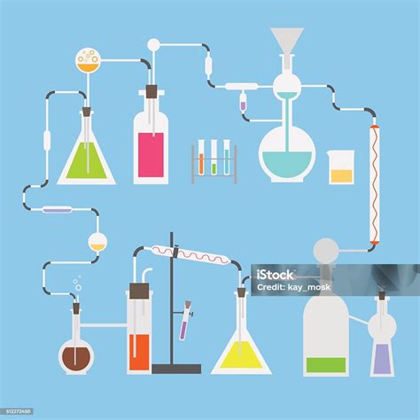 Flat Vector Science Laboratory Tubes Stock Illustration Download
