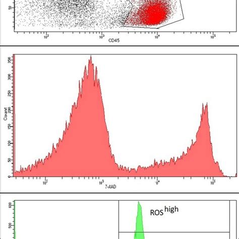 Gating Of Cd45 Is Shown Above Cells Were Gated In A Ssc Fl6 Dot Plot Download Scientific