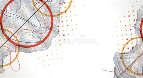 Trendy Abstract Wireframe Background Modern Science Or Technology Art