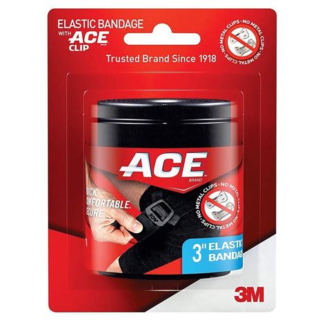 3m Ace Elastic Bandage With Clip Black 3 Inch X 175 Yard