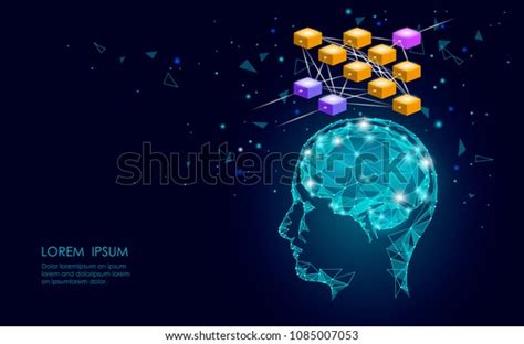 Isometric Artificial Intelligence Human Brain Neural Stock Vector