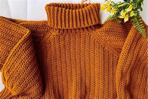 Create A Custom Fit Turtleneck Sweater With This Easy Crochet Pattern