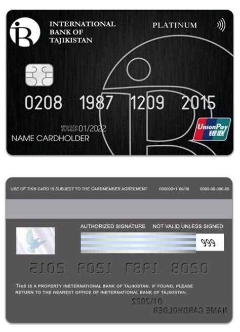 Tajikistan International Bank Of Tajikistan Unipay Platinum Card