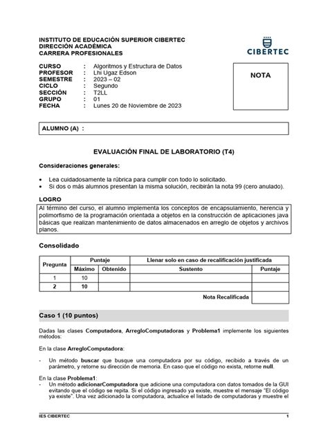 4683 Algoritmos Y Estructura De Datos T2ll 01 T4 Lhiugazedson Pdf