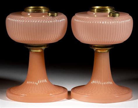 Aladdin Model B 87 Vertique Pair Of Kerosene Stand Lamps Sold At