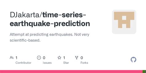 Github Djakartatime Series Earthquake Prediction Attempt At