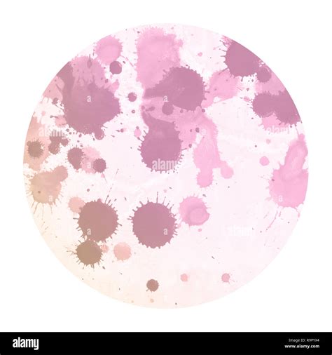 Pink And Orange Hand Drawn Watercolor Circular Frame Background Texture With Stains Modern