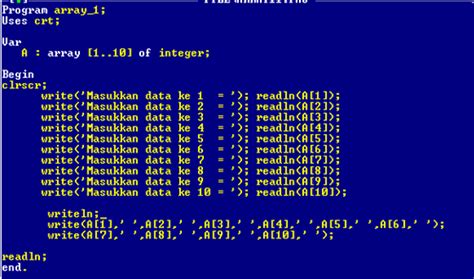 contoh program array 1 dimensi [terlengkap]