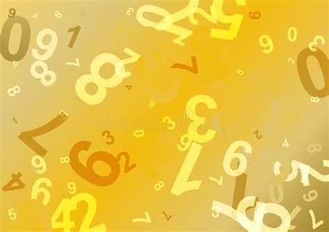 Abstract Dark Yellow Random Numbers Background Stock Vector
