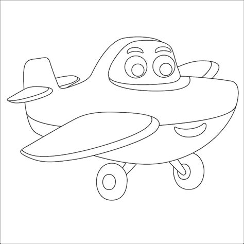 Premium Vector A Cartoon Plane With A Face On It