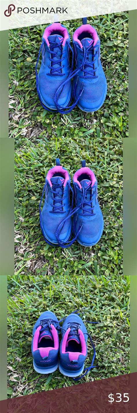 Vionic 335 Miles Sneaker Nylon Mesh Blue Pink Size 8 Vionic Dinner Wear Nylon