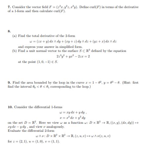 Solved 7 Consider The Vector Field F Z 2x Y2 Z X2 Y Chegg