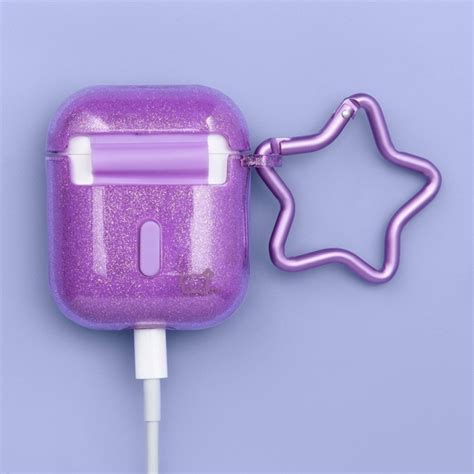 More Than Magic Headphones Airpod Hardshell Case Glitter Purple New